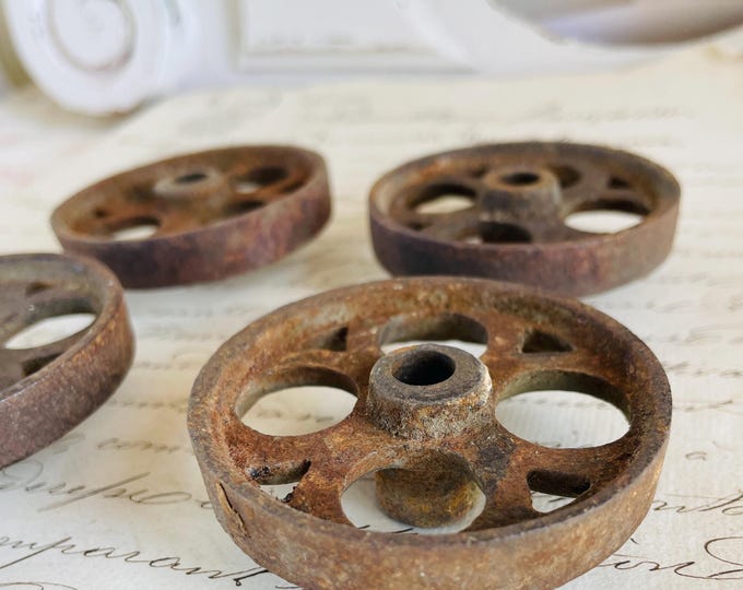 Set of 4 Antique French Cast Iron Wheels Furniture Feet - Etsy