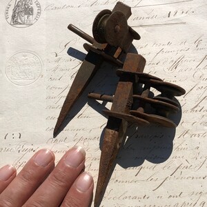 Antique French Pulley Wheels Brass Wheel and Iron Casing With Spikes - Etsy