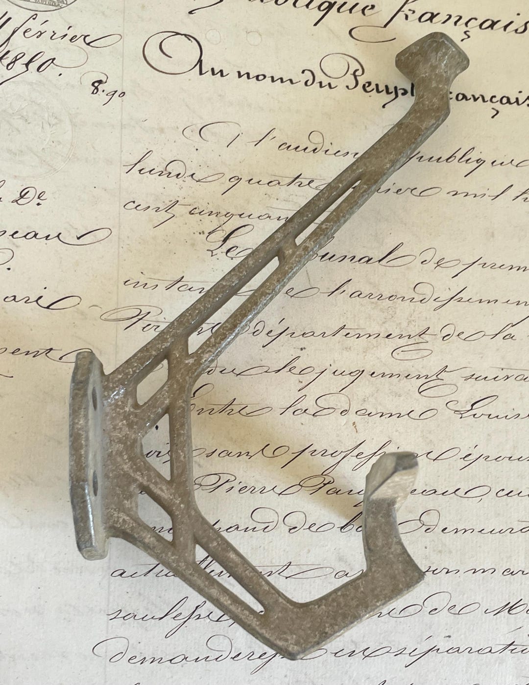Vintage French Wall Hook Large Metal Mid Century Pylon Peg - Etsy