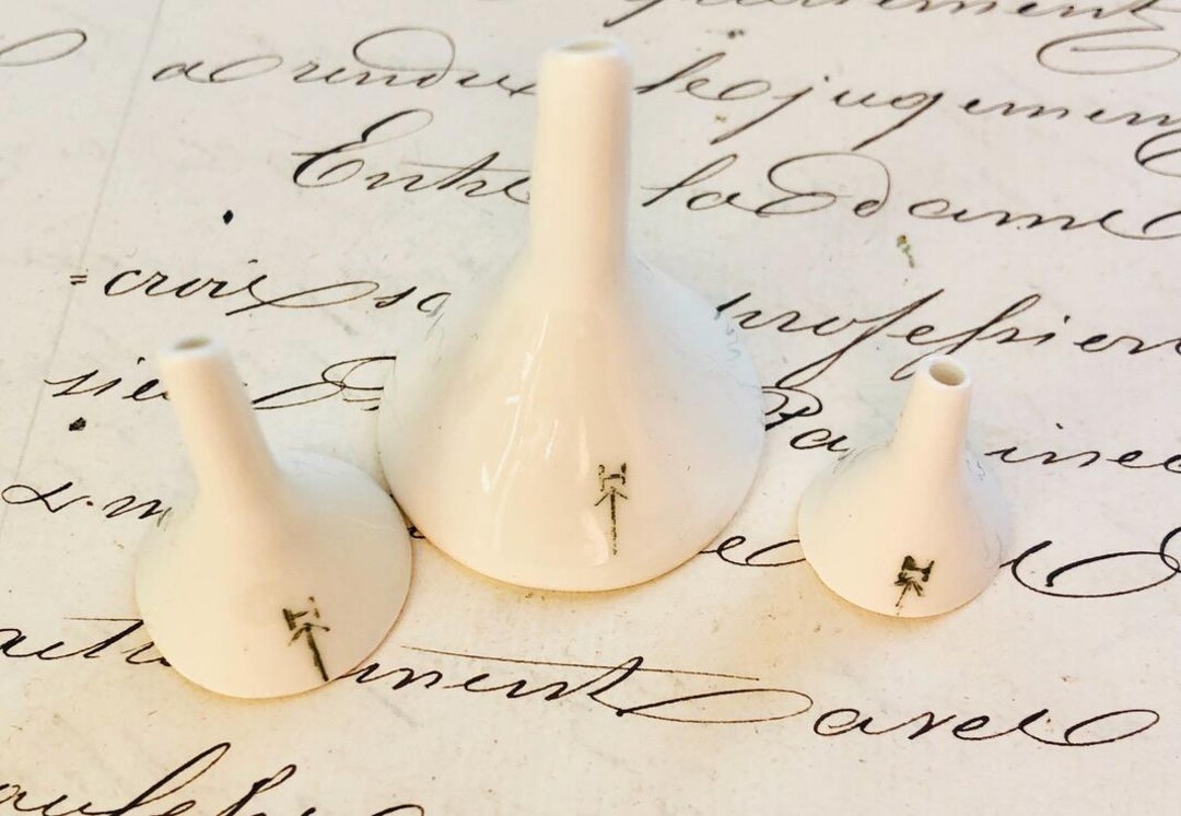 Set of Antique French Porcelain Apothecary Funnels Pharmacy Dispenser ...