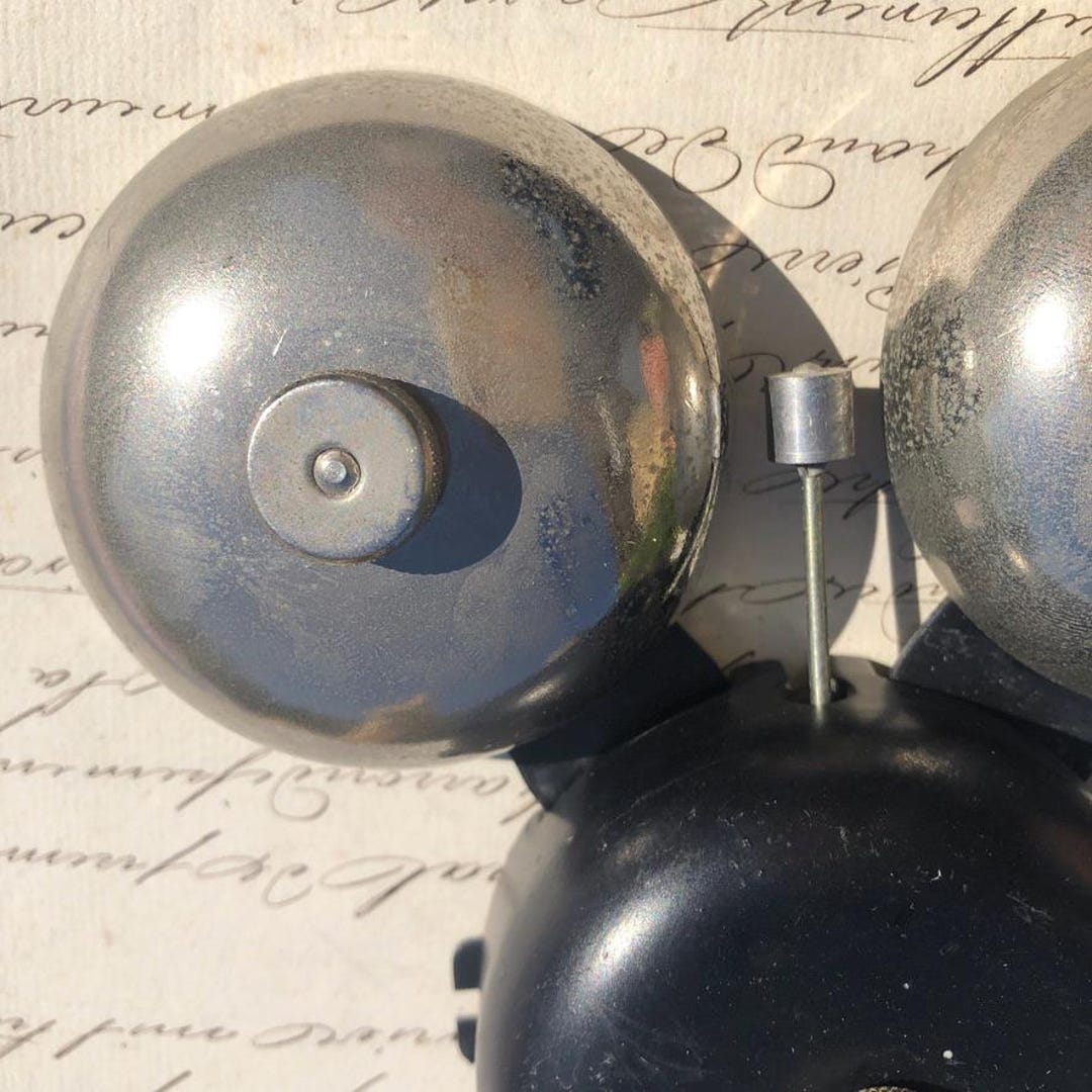 Vintage French 1970s Magnetic Bell Box Post Office Double Bell Ringer ...