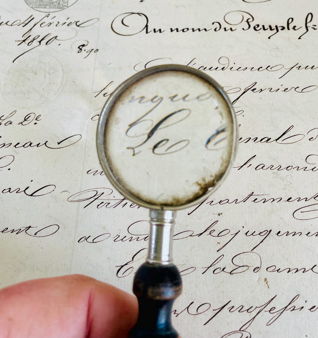 Antique French Magnifying Glass Reading Loupe - Etsy