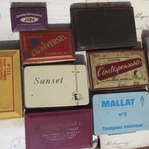 Lot of Vintage French Ink Pad Tins Collection - Etsy