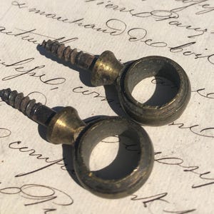 Pair Antique Brass Attachment Loops Support Rings for Poles Rods - Etsy