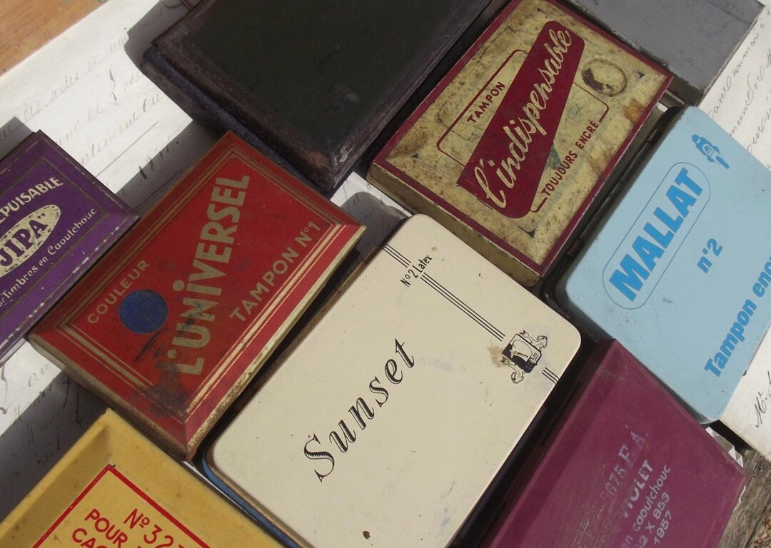 Lot of Vintage French Ink Pad Tins Collection - Etsy