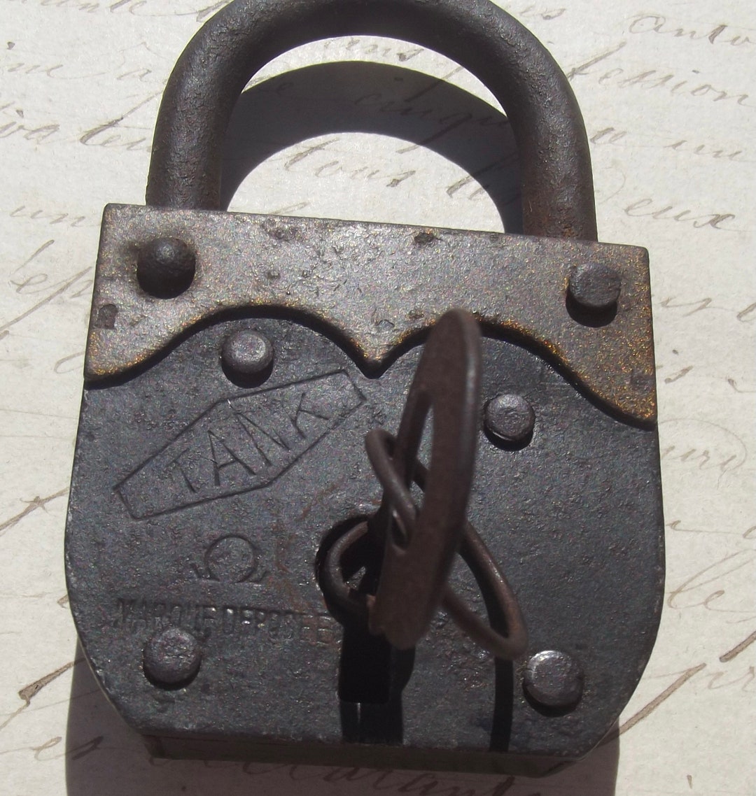 Vintage French Padlock Metal Lock and Key Working Order Tank - Etsy