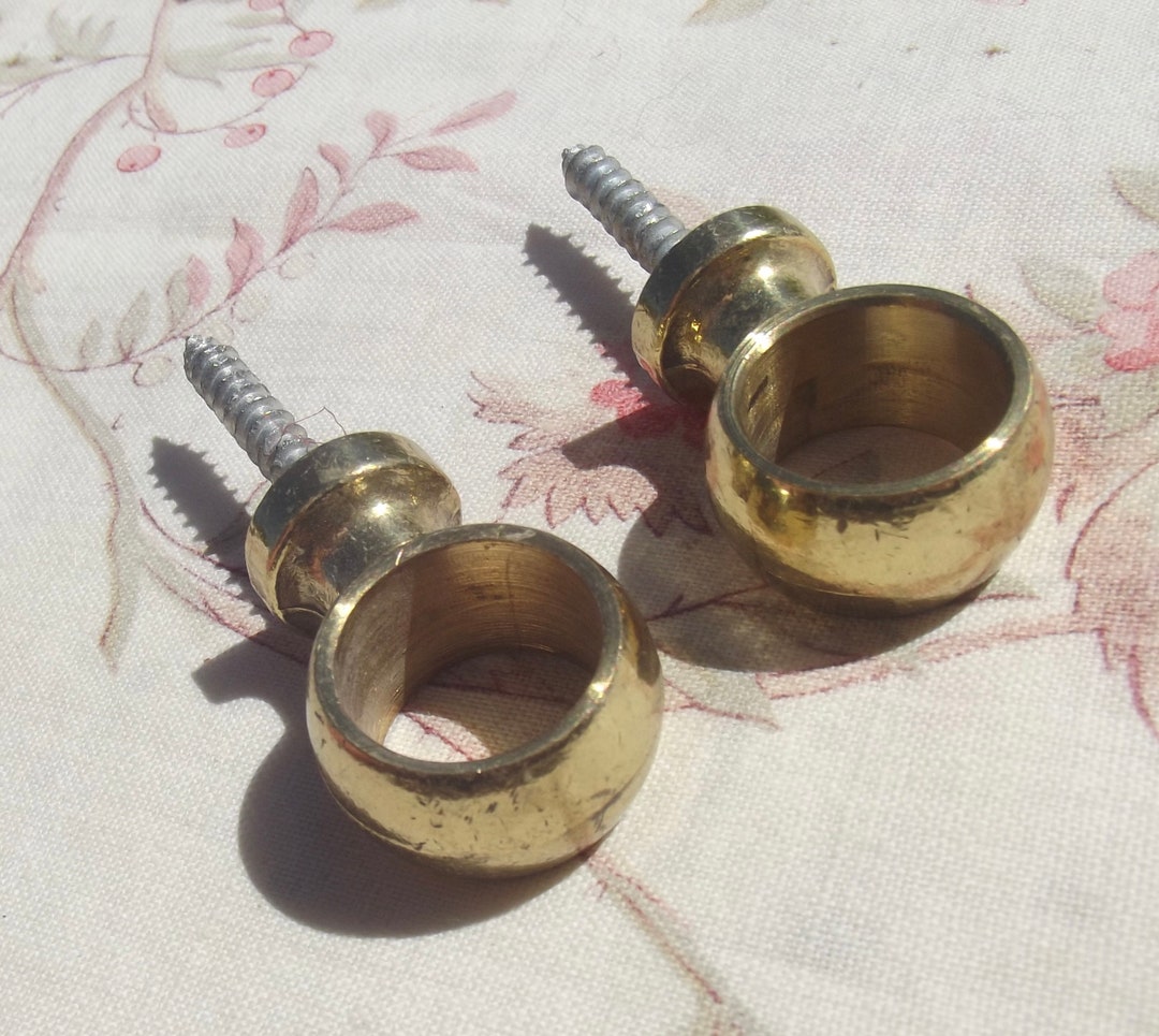 Pair Brass Attachment Loops Support Rings for Poles Rods - Etsy