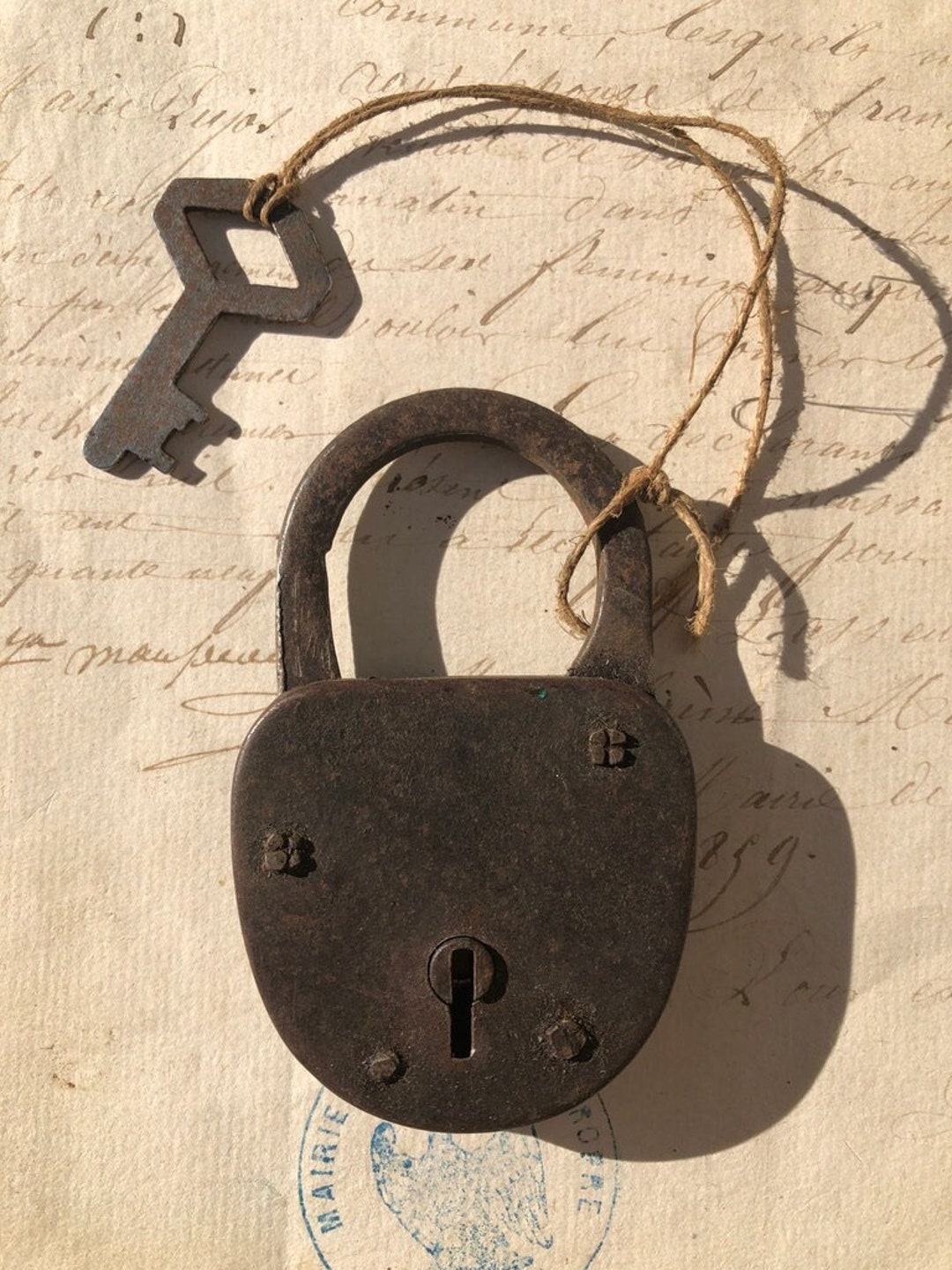Antique 19th Century French Padlock Metal Lock and Key Working Order - Etsy
