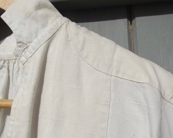 Antique French Smock Artist Shirt Hand Woven Chanvre Fabric 19th ...