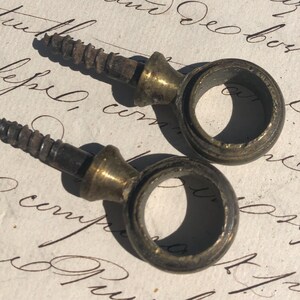Pair Antique Brass Attachment Loops Support Rings for Poles Rods - Etsy