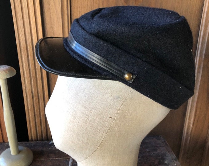 Vintage French Postman's Cap Blue Felt Wool Hat Postal Uniform - Etsy