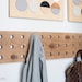 Modern Wall Rack Pegboard Solid Oak and Walnut Wood Coat Rack Wall ...