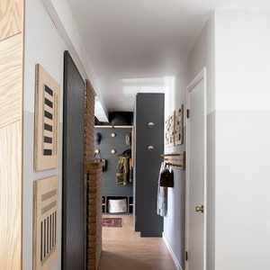 Modern Wall Rack Pegboard Solid Oak and Walnut Wood Coat Rack Wall ...