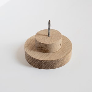 WOOD ROUND HOOK White Oak, Pine, or Black Stained Ash - Etsy