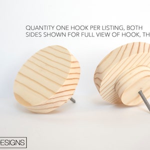 WOOD ROUND HOOK White Oak, Pine, or Black Stained Ash - Etsy
