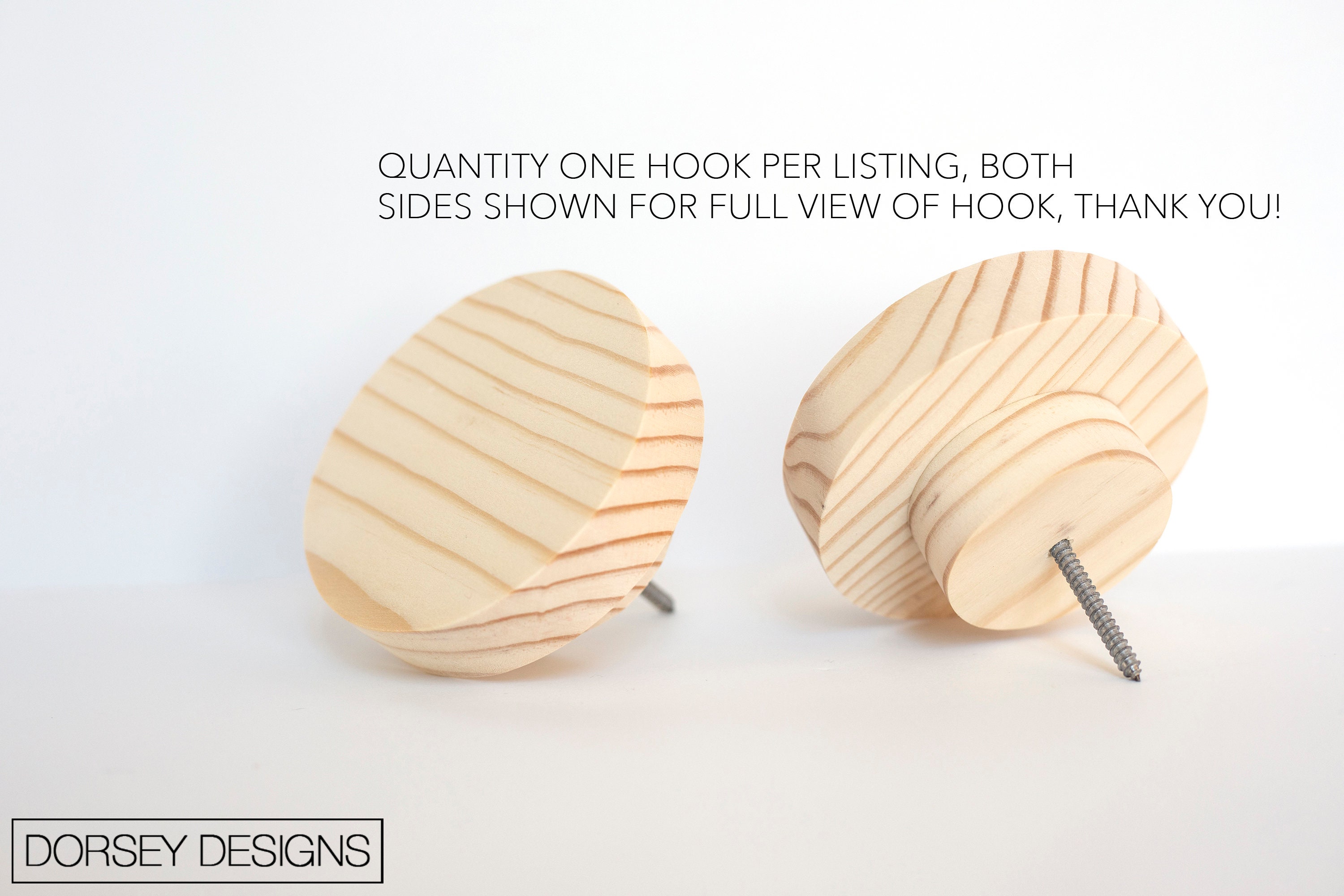 WOOD ROUND HOOK White Oak, Pine, or Black Stained Ash - Etsy