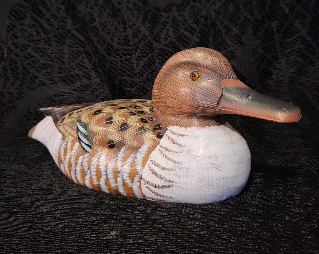 Vintage Wooden Duck Decoy Hand=painted Made in China Chen Lin Zhung - Etsy