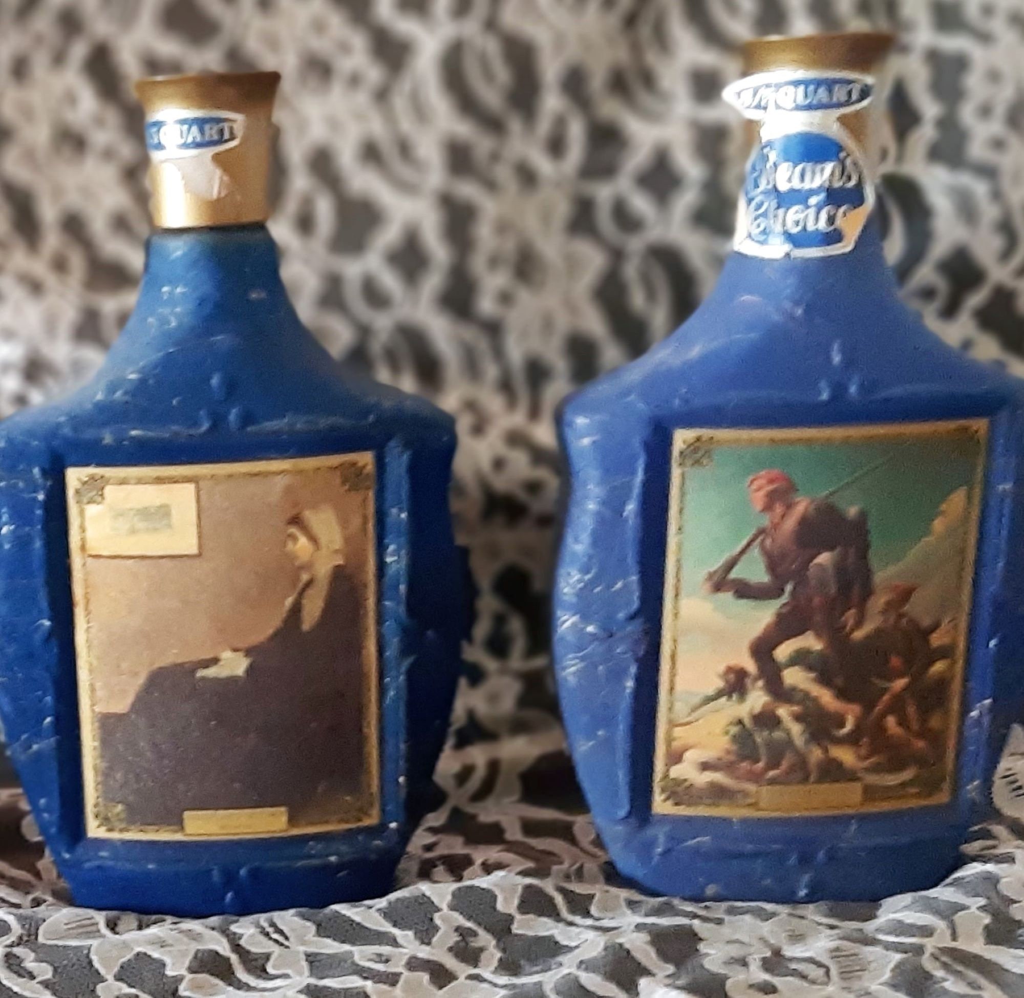 Vintage Jim Beam Collection Americana Blue Decanters Eight Bottles ...