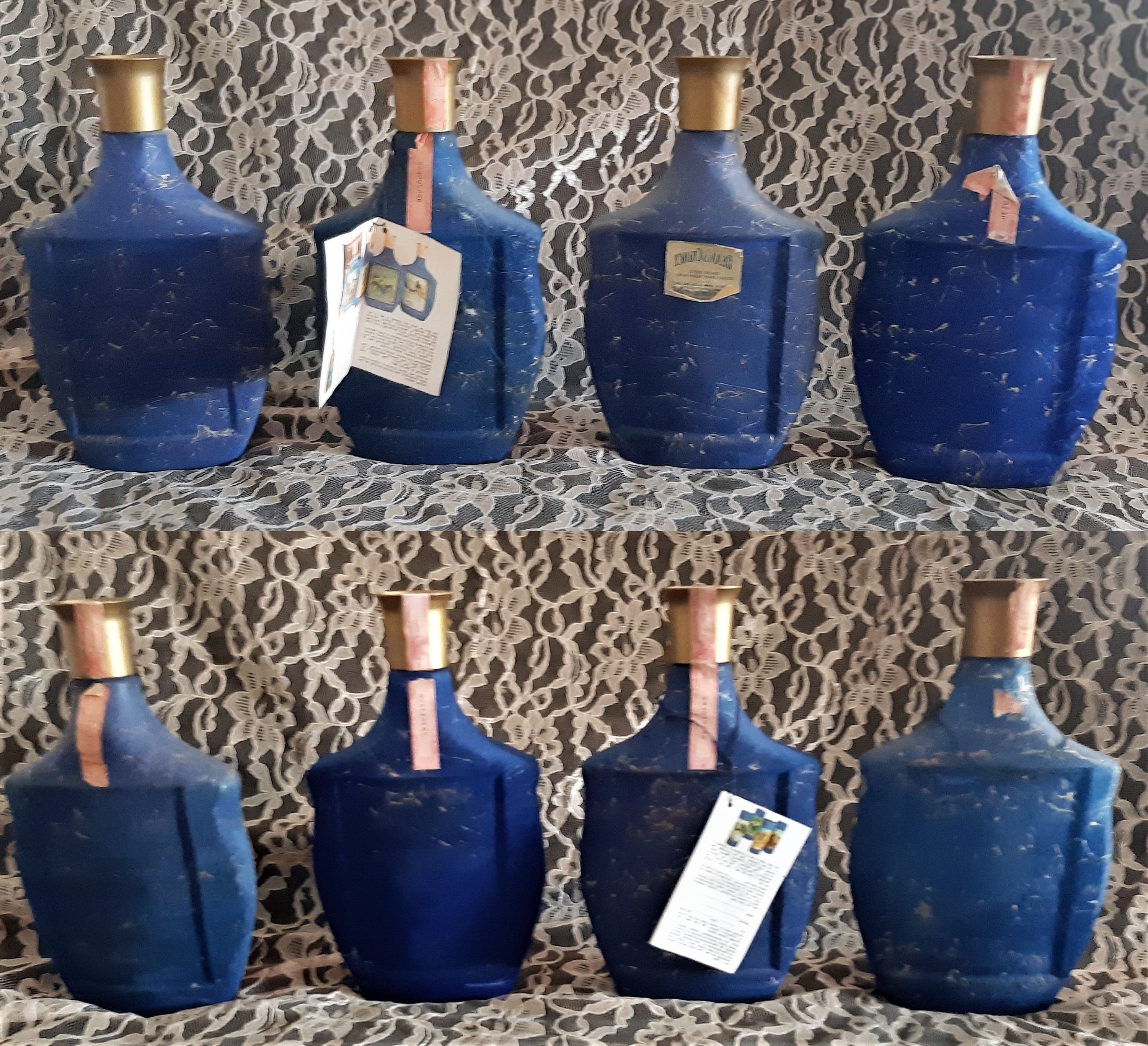 Vintage Jim Beam Collection Americana Blue Decanters Eight Bottles ...