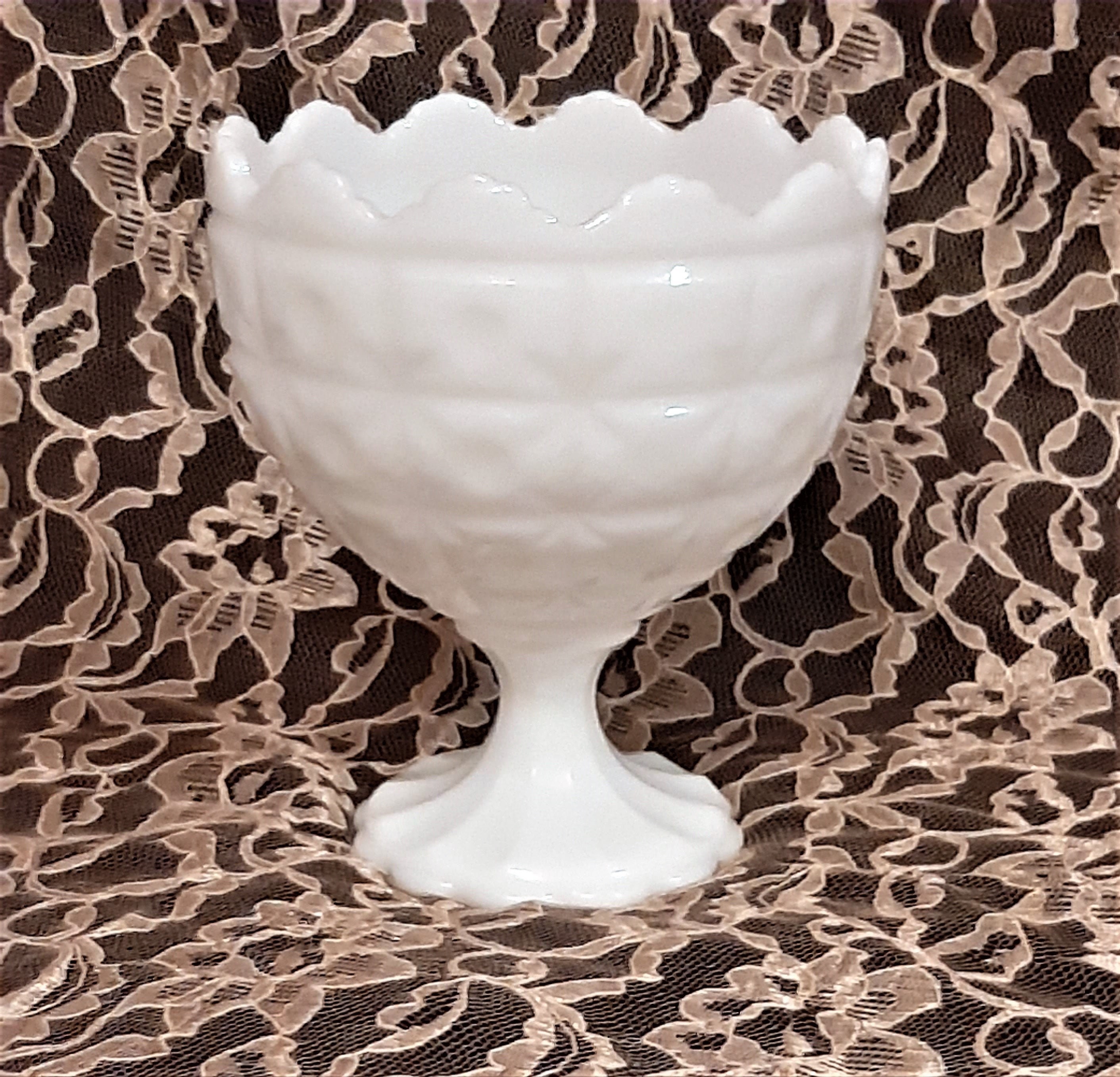 Kitchen & Dining Bowls White Milk Glass Compote etna.com.pe