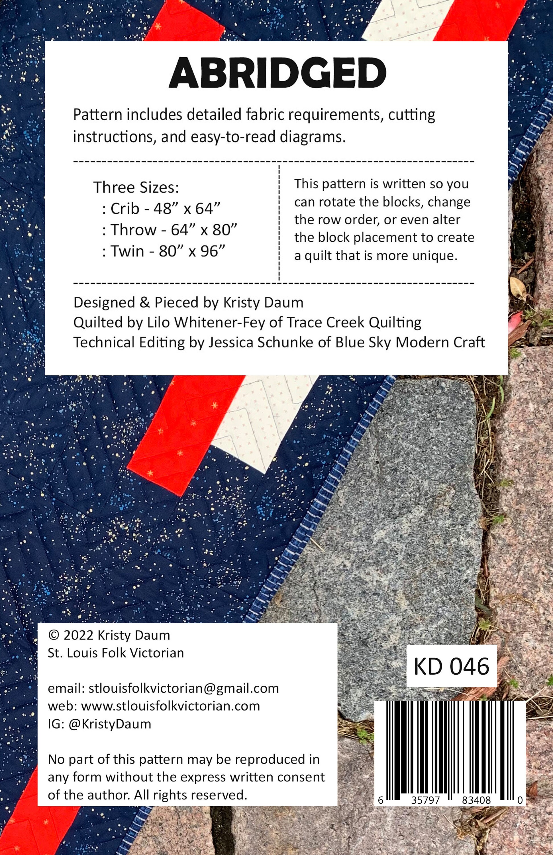 ABRIDGED Quilt Pattern - Pdf / Modern Quilt Pattern / Modern Quilting ...