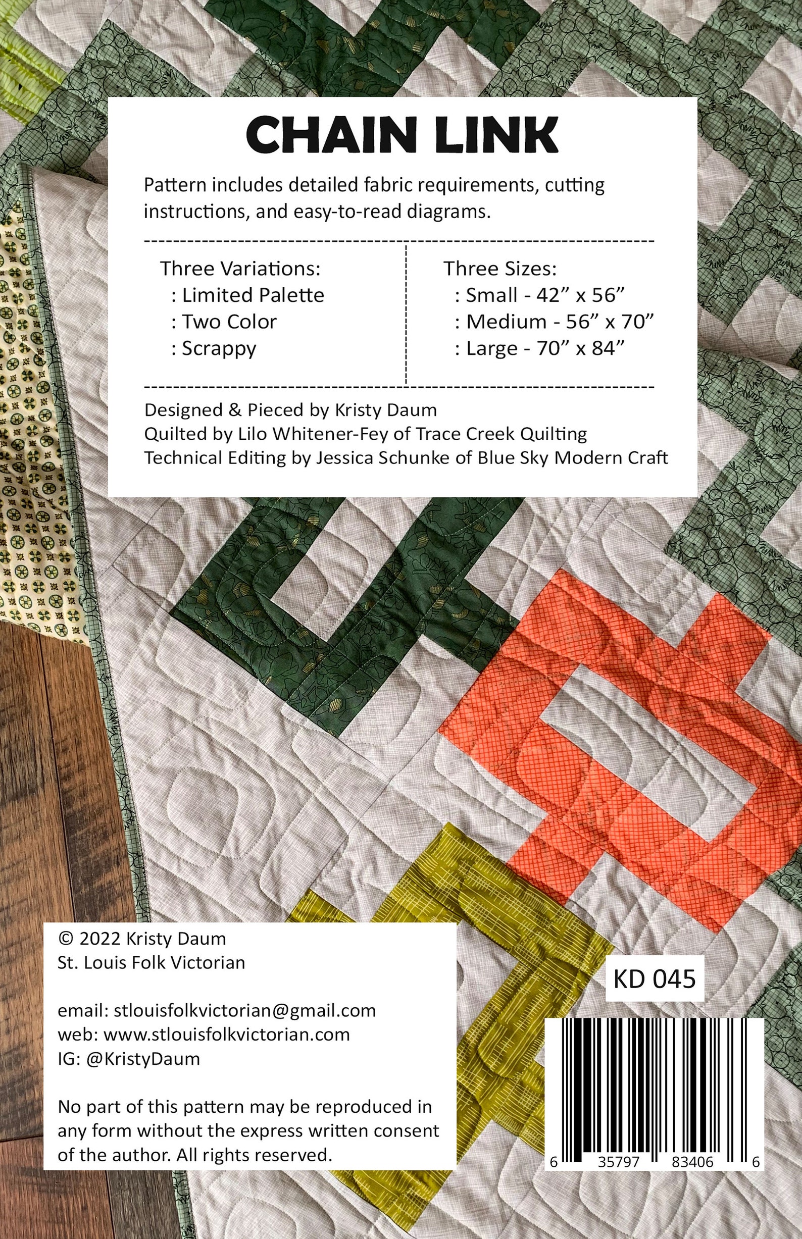 CHAIN LINK Quilt Pattern - Pdf / Modern Quilt Pattern / Modern Quilting/ Scrap Quilt Pattern ...