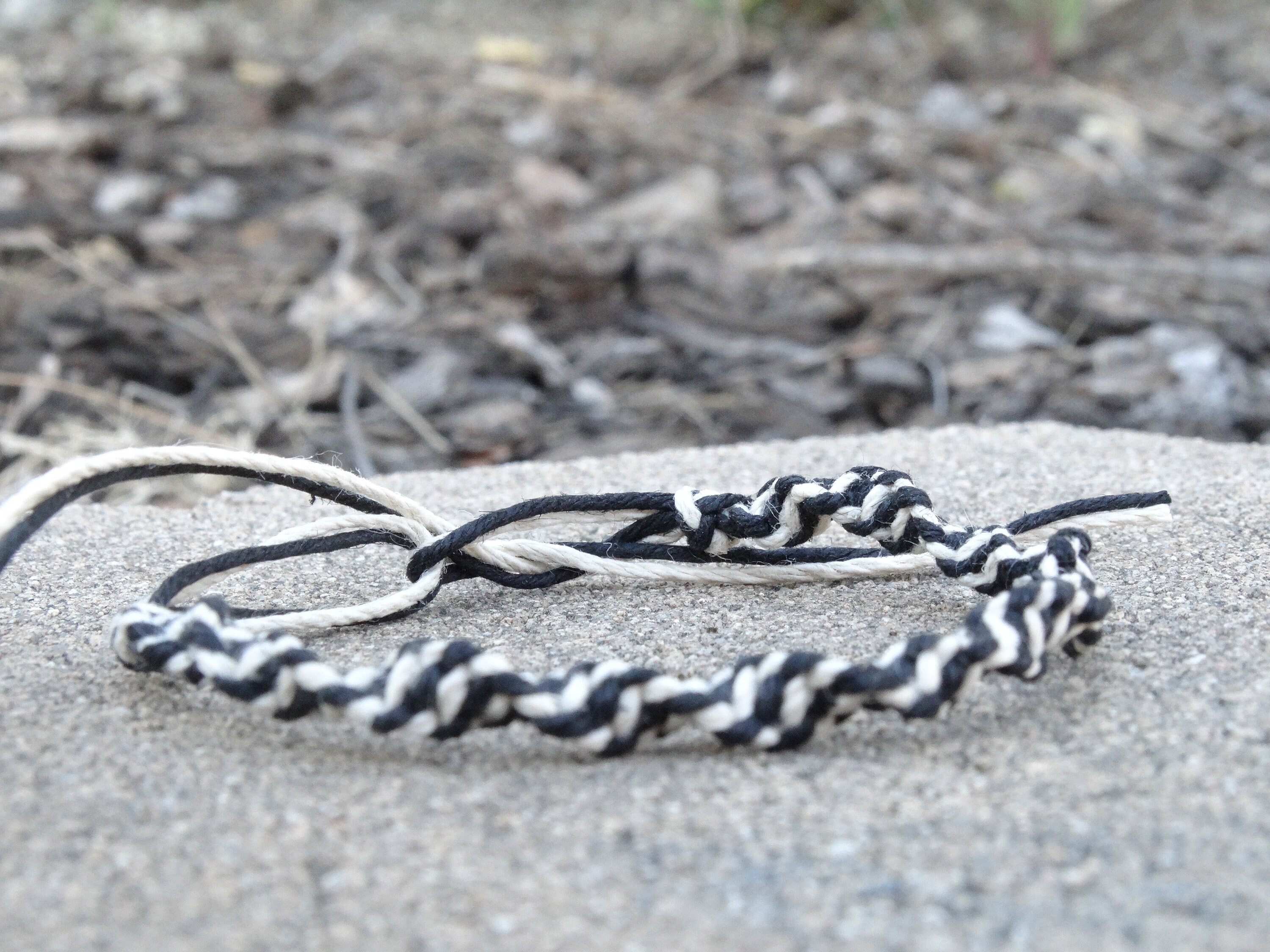Zebra Pattern Hemp Bracelet With a Loop and Tie Adjustable Closure ...