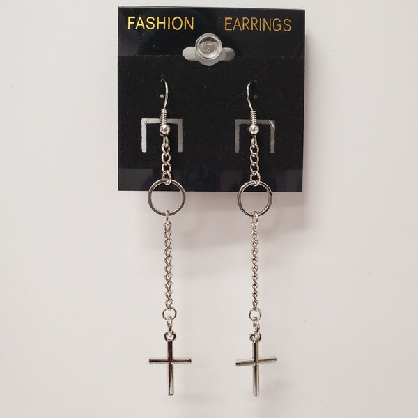 Long Cross Earrings - Etsy