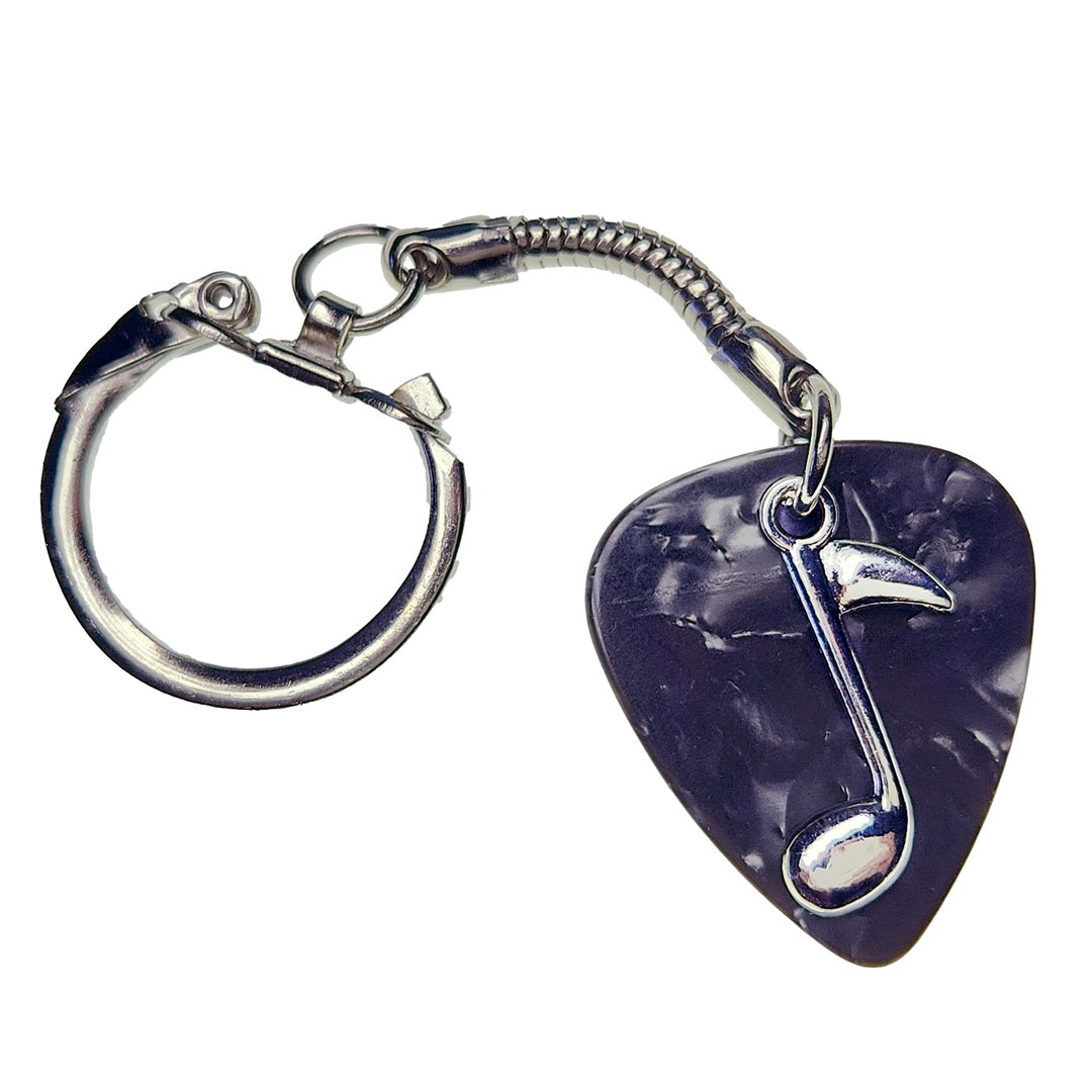 Guitar Pick Keyring | Music Note on Gray | Gift for Music Lover - Etsy