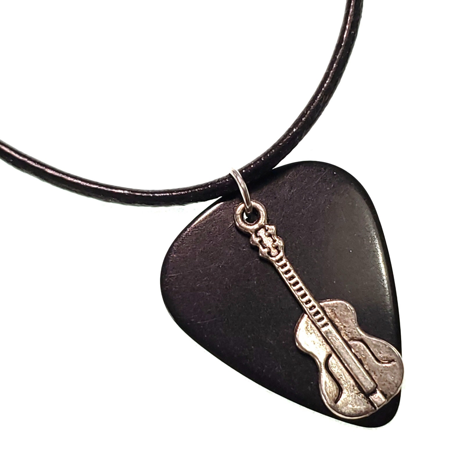 Guitar Pick Necklace With Genuine Guitar Pick and Vegan Leather Cord ...