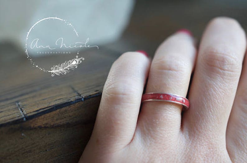 Dainty Pet Ashes Keepsake Ring 925 Thin Silver Cat Memorial - Etsy