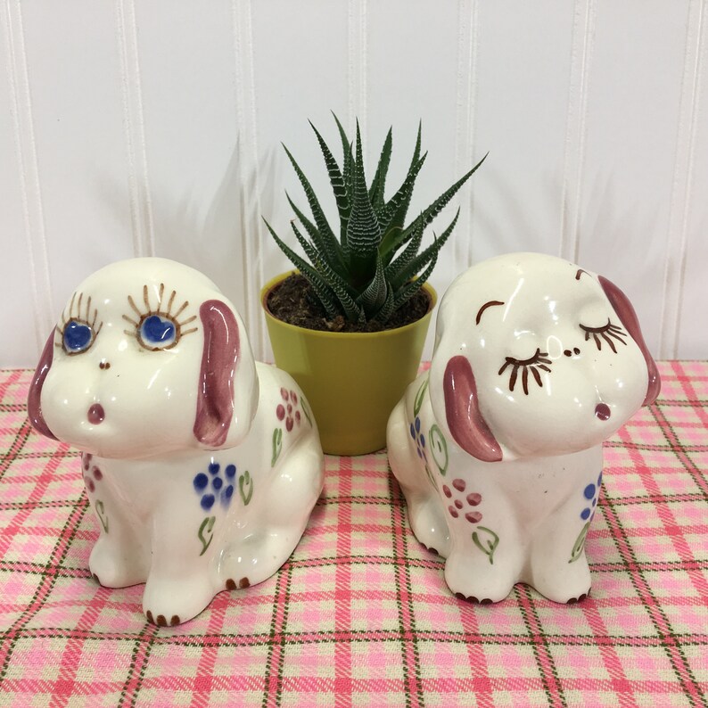 Vintage 1940s Block Pottery California Ceramic Dog Puppies - Etsy