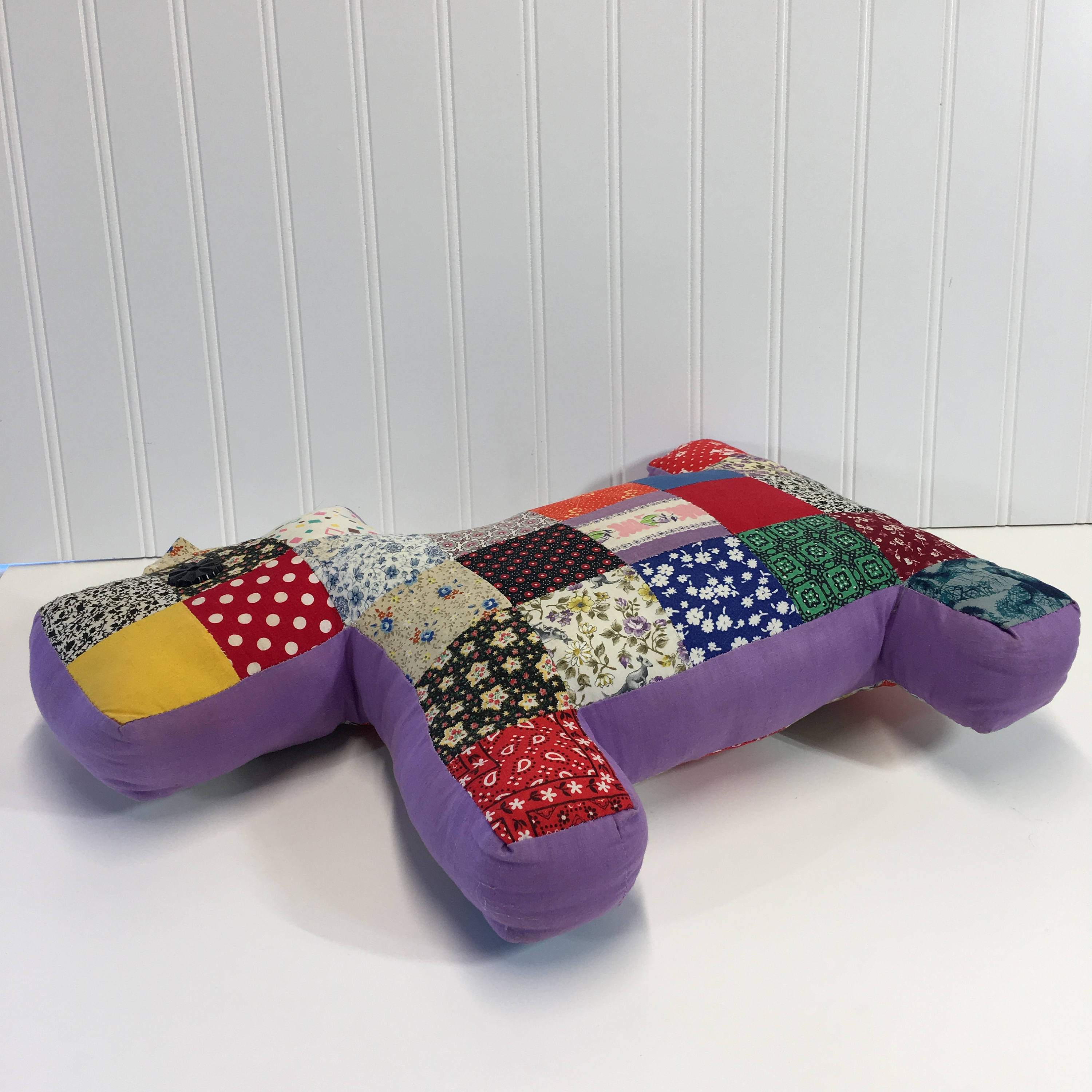 Vintage Patchwork Toy Puppy Dog Hand Stitched Kitschy Cute Nursery ...