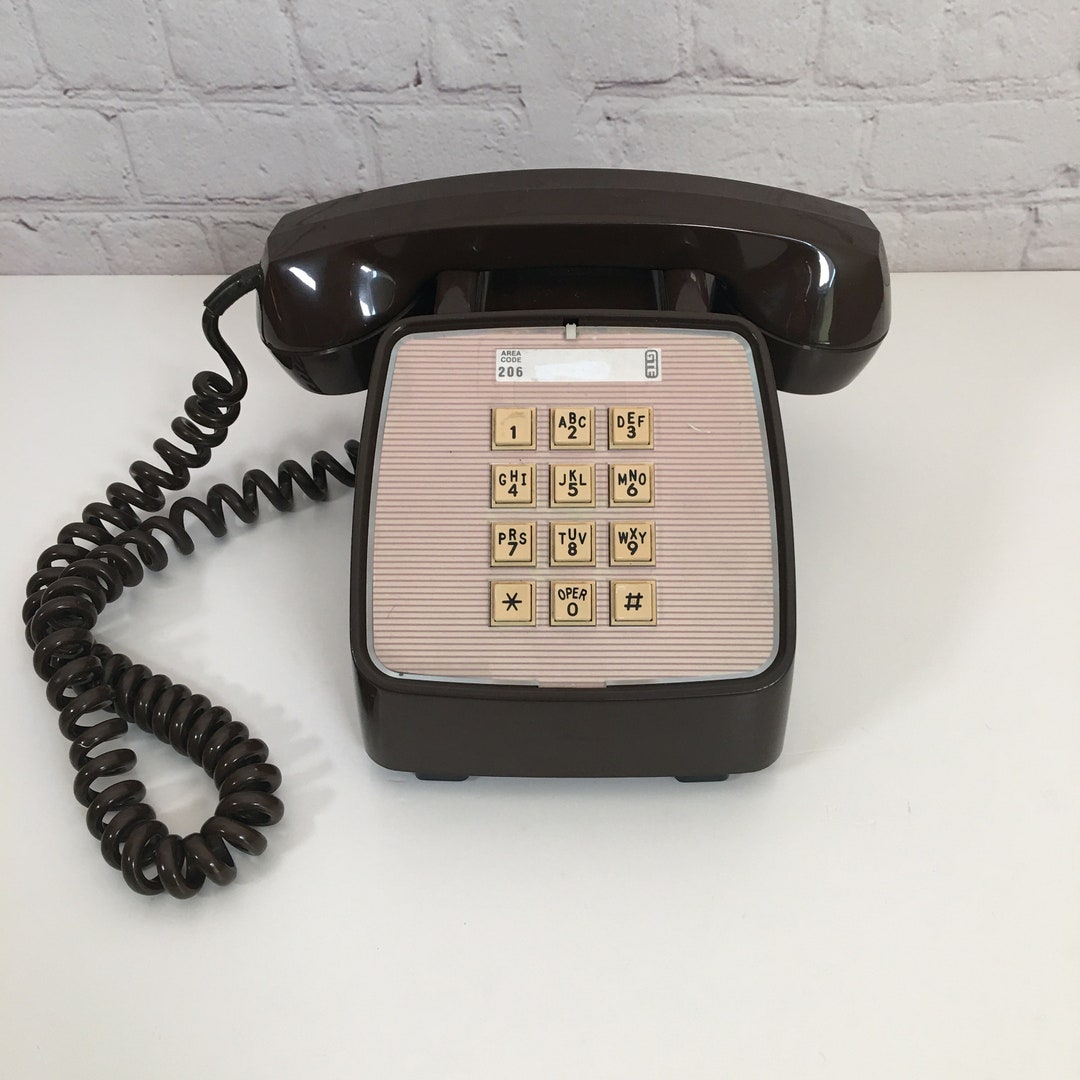 Vintage GTE Automatic Electric Push Button Desk Telephone Dark Brown - Etsy