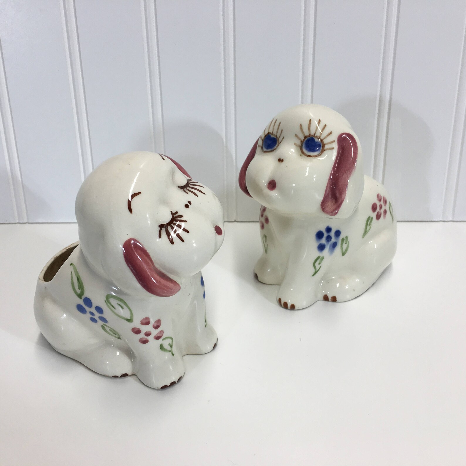 Vintage 1940s Block Pottery California Ceramic Dog Puppies | Etsy