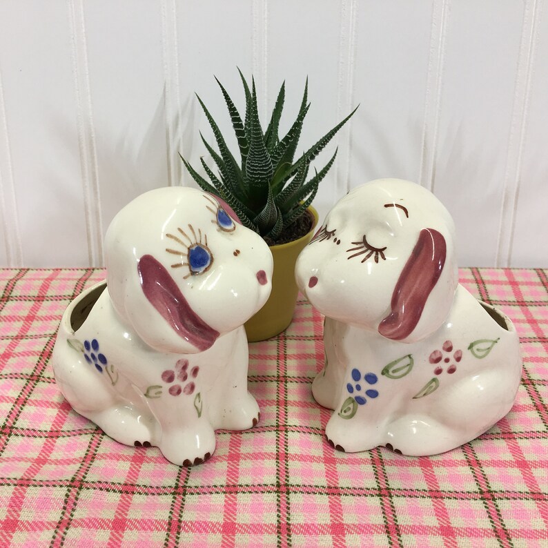 Vintage 1940s Block Pottery California Ceramic Dog Puppies - Etsy