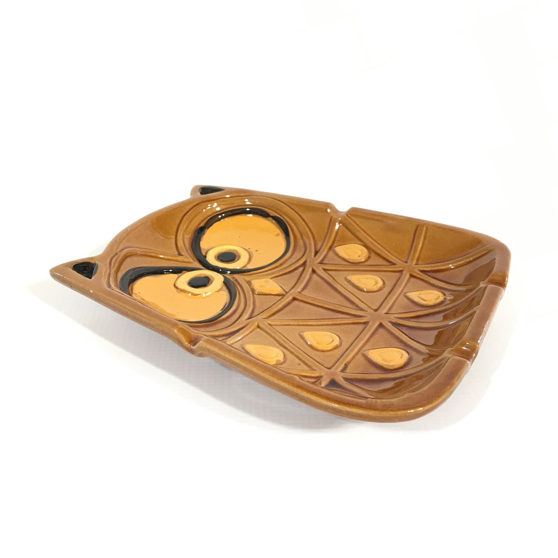 Vintage Wise Old Owl Ashtray Made in Japan Ceramic Brown Gold - Etsy