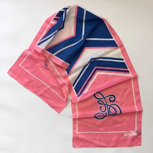 Vintage Pink and Blue Paoli Eurofashion Scarf 52 Long Skinny Made in ...