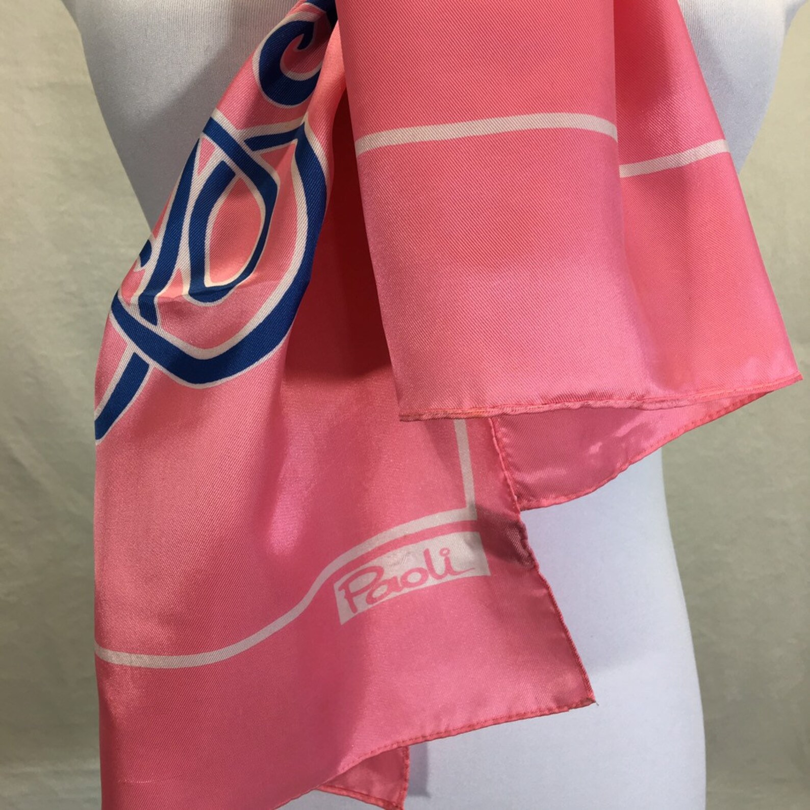 Vintage Pink and Blue Paoli Eurofashion Scarf 52 Long - Etsy
