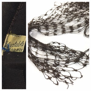 Vintage Tall Brown Felt Cossack Hat Feathers and Long Draped Netting ...