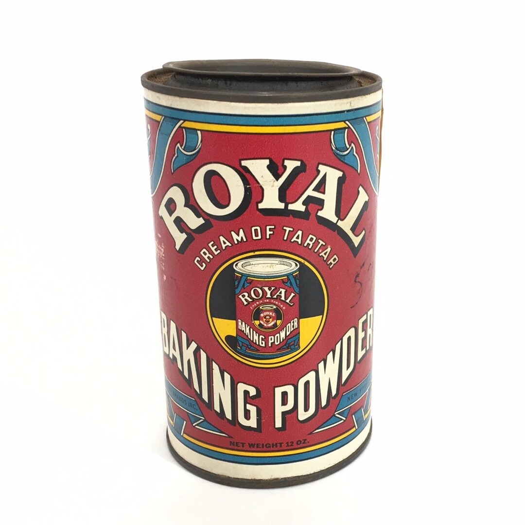 Vintage Royal Baking Powder Cream of Tartar Powder Paper Label Tin Can ...