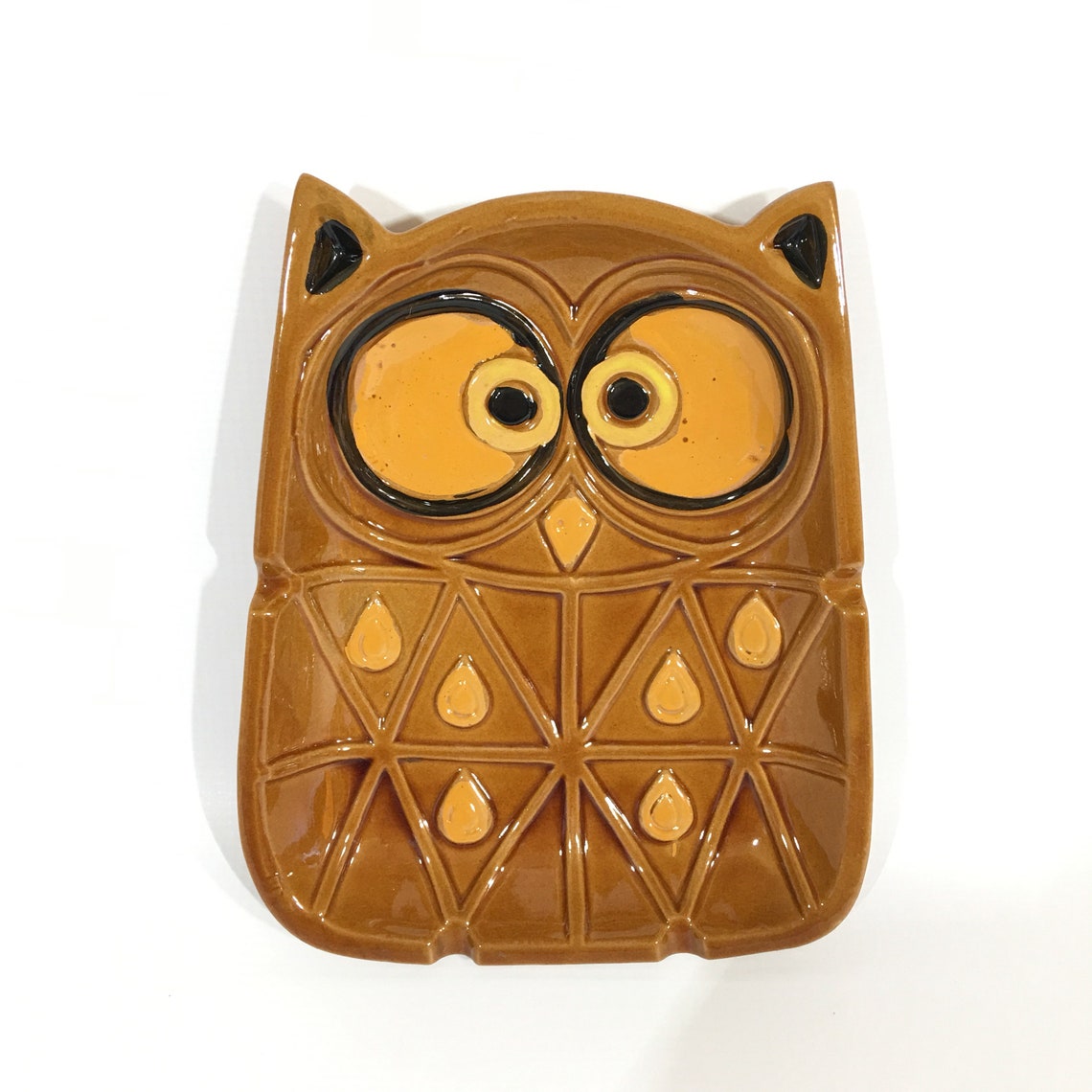 Vintage Wise Old Owl Ashtray Made in Japan Ceramic Brown Gold - Etsy