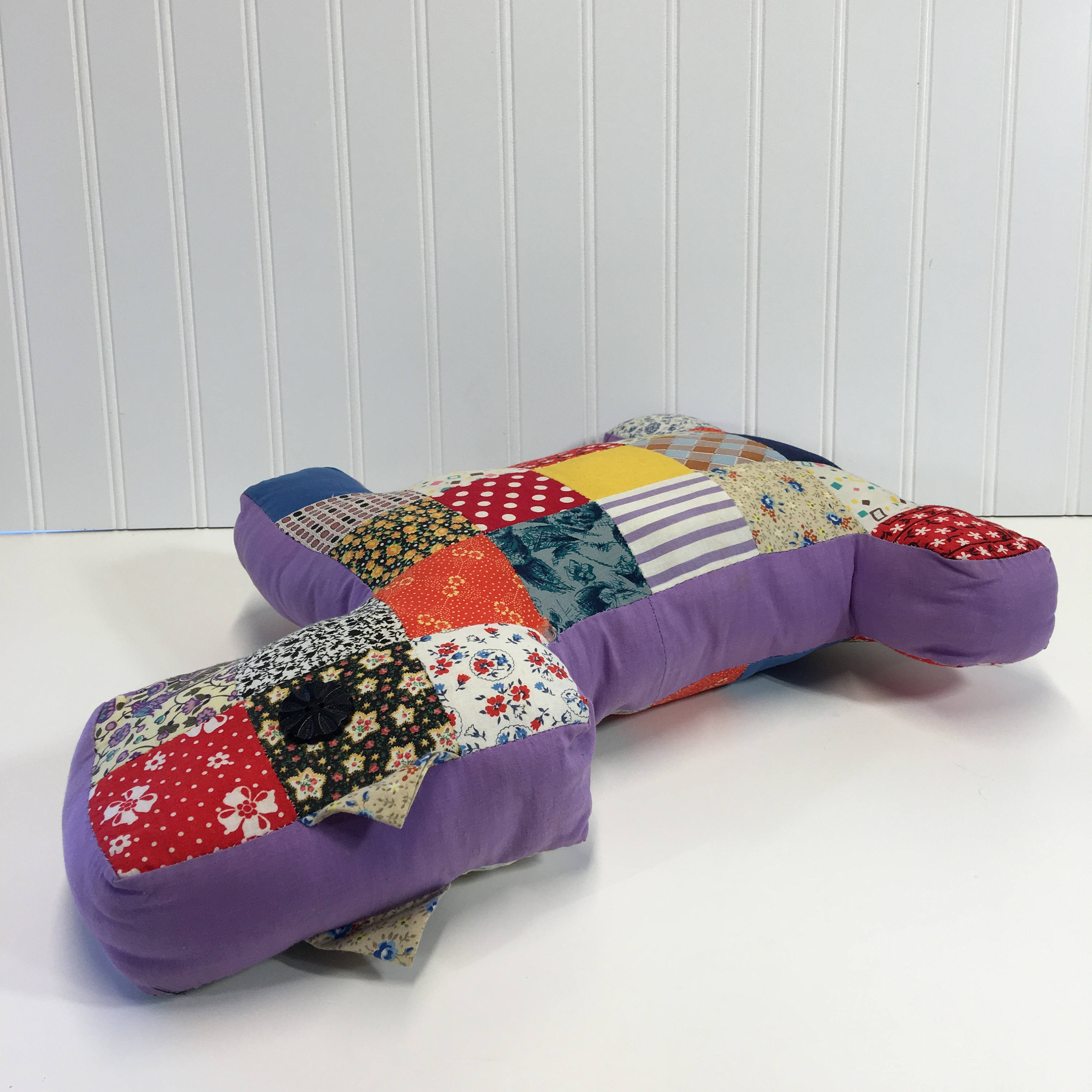 Vintage Patchwork Toy Puppy Dog Hand Stitched Kitschy Cute Nursery ...