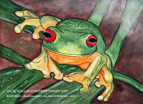 Tree Frog Acrylic Painting on A4 Acrylic Acid Free Paper - Etsy Australia