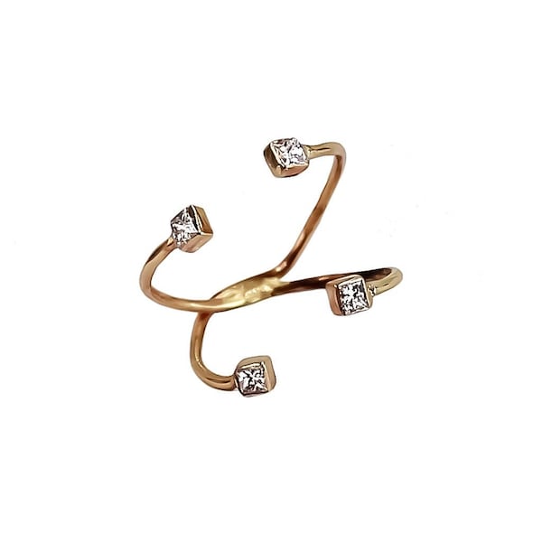 Diamond Cuff Ring - Etsy