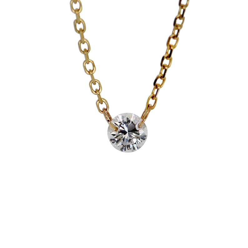 Floating Diamond Necklace 14k Gold Holiday Gift - Etsy