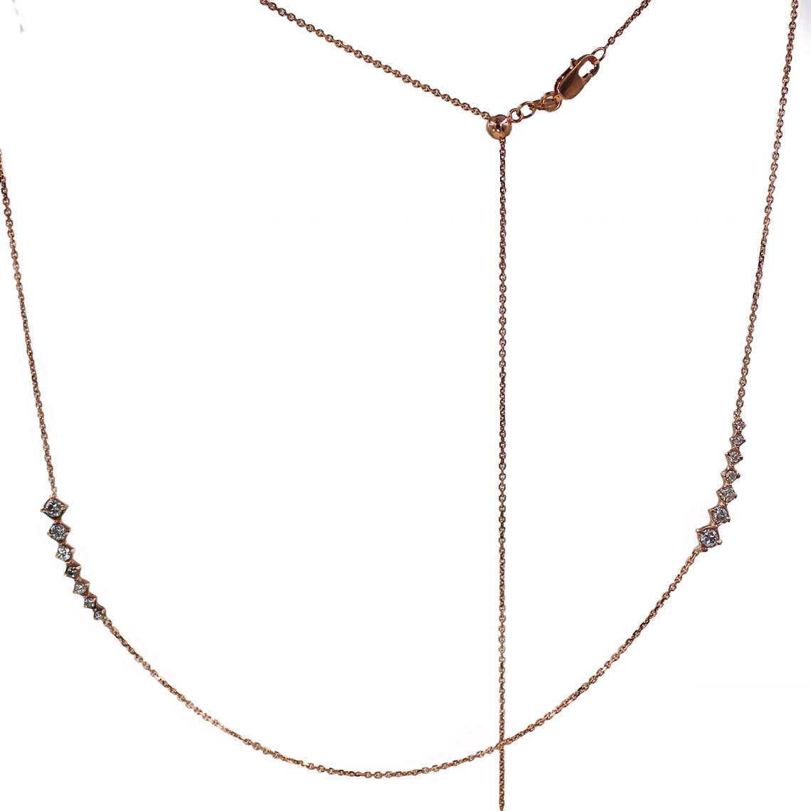 Delicate Diamond Necklace Choker With Adjustable Chain - Etsy