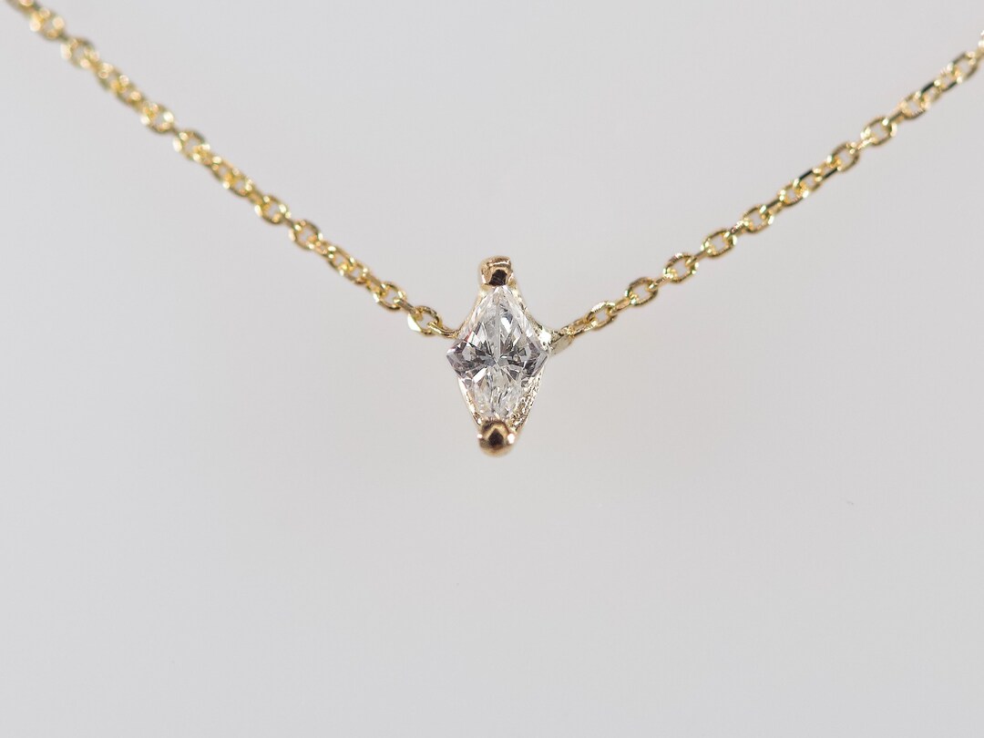14k Gold Kite Shaped Diamond Necklace - Etsy
