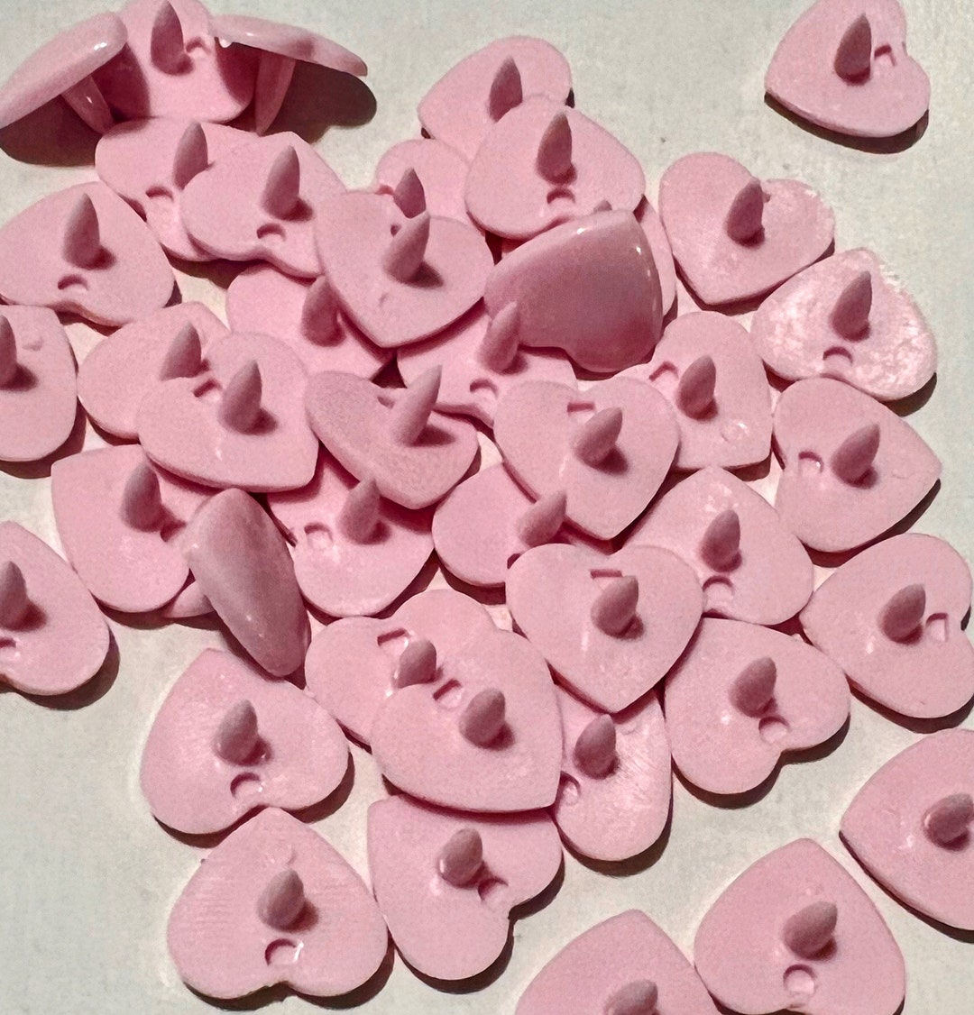 KAM Snaps 100 Pink (B18) Heart Shaped ONLY Plastic Resin Snaps Crafts ...