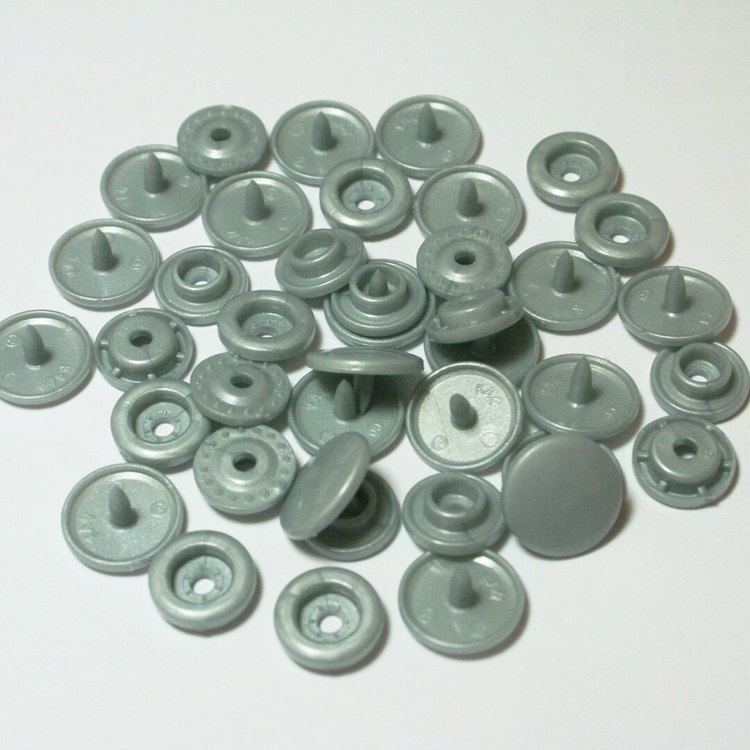 KAM Snaps Fastener 100 Sets of Silver (B-45) Plastic Resin Snaps for ...